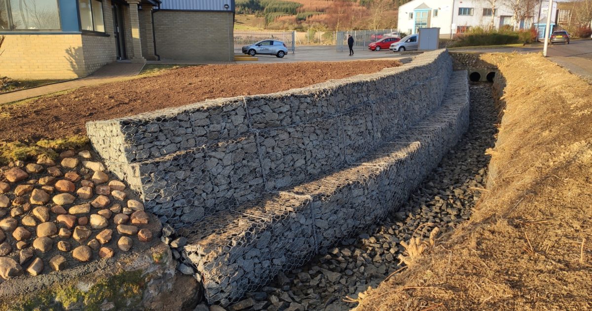 Gabion Wall Construction at Hydratight’s Dyce Premises | CRC